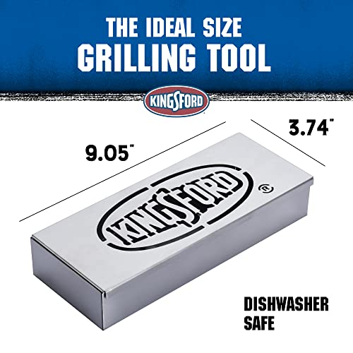 Kingsford Stainless Steel Smoker Box for Grill | Smoking Box for All Grills | Heavy Duty BBQ Accessories | Easy Way to Turn Any Grill Into A BBQ Smoker