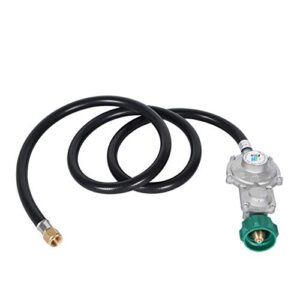 gassaf 5ft two stage propane regulator with hose for dual fuel generator, rv appliance,gas stove and more，3/8 female flare nut