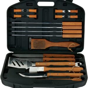 Mr. Bar-B-Q Deluxe BBQ Tool Set | All in One BBQ Tool Set | Premium Hard-Shell Case | Contains 18 Stainless Steel BBQ Grilling Tools | BBQ Tools Set for Men