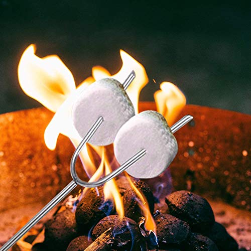 Marshmallow Roasting Sticks 32 inch 4 Pcs Telescoping Stainless Steel Smores Skewers Hot Dog Forks BBQ Camping Cookware Campfire Grill Cooking Tools