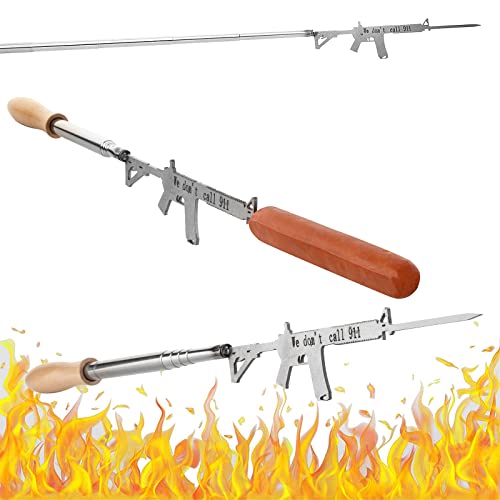 AR15 Gun Marshmallow & Hotdog Roaster Extendable 30 Inch Fire, BBQ Skewers Set for Marshmallows, Sausage Meat Grill Funny - Barbeque Gifts, Grilling, Novelty Gift - Great for Parties, Rifle Hotdogs