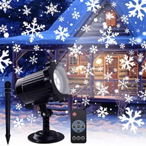 christmas snowflake projector lights, supchon snowfall led projector lights outdoor waterproof snowflake projection lights for xmas holiday wedding home party patio garden indoor outdoor decoration