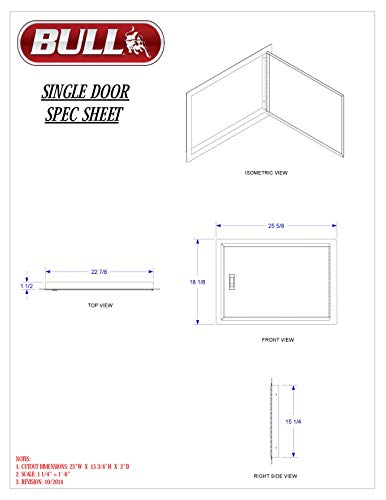 Bull Outdoor Products Stainless Steel Door with Lock and Key 16" x 23"