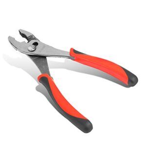 dna motoring tools-00069 8 inch slip joint pliers – durable jaws pliers w/milled teeth, rubberized non-slip handle