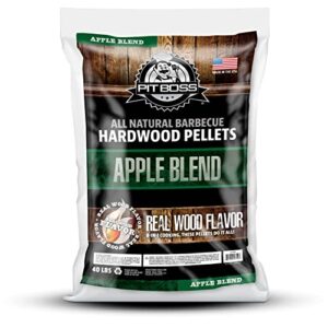 Pit Boss 55433 All Natural 40 Pound Package BBQ Wood Pellets for Pellet Grill, Smoking, Grilling Meat, and Roasting, Apple Flavor (2 Pack)