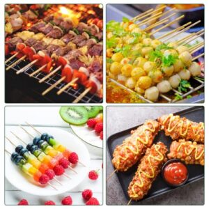 Thatsdoven Handpicked 120PCS 10 inch Natural Bamboo Skewers for Kabob, Grilling, BBQ, Barbecue,Fruit, Appetizer,Chocolate Fountain,Wooden Sticks, Kitchen, Party and Crafting.