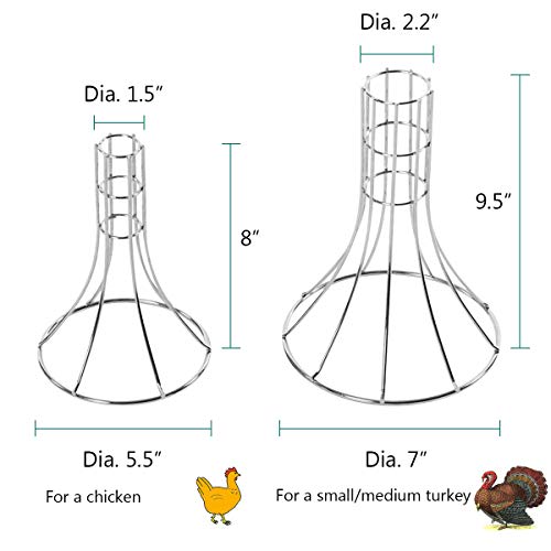 KAMaster Beer Can Chicken Holder Turkey Rack Big Green Egg Accessories Vertical Chicken Roaster Chicken Rack Roaster Chicken Roasting Stand Chicken Holder for Weber Big Green Egg Accessories （L+S）