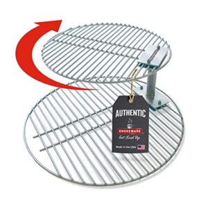 smokeware stacker & grill grate combo (top grate and stacker only) – compatible with large big green eggs, stainless steel grill accessories …