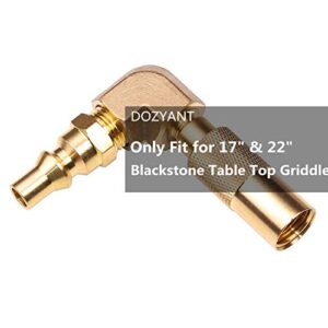 DOZYANT 1/4 inch RV Quick Connect Adapter Conversion Fitting Elbow for Blackstone Tabletop Grill - 17 Inch and 22 Inch Portable Gas Griddle