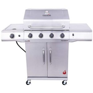 char-broil 463354021 performance 4-burner cabinet style liquid propane gas grill, stainless steel