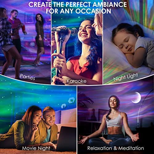 Aurora Lights Galaxy Projector, Star Projector Galaxy Light with Hi-Fi Bluetooth Speaker and Remote, Dimmable Northern Lights Aurora Projector, Enchanting Night Light for Kids and Adults