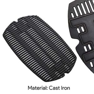 soldbbq 7583 Cast Iron Cooking Grates Replacement Parts for Weber Q200 Q220 396000 396001 566001 566002 566014 Char Q, Part Number 41878 WEB41878