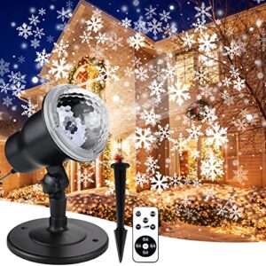 christmas projector lights outdoor, snowflake projector lights with remote, christmas decorations indoor outdoor, ip65 waterproof holiday projector, ideal for xmas holiday party wedding garden patio