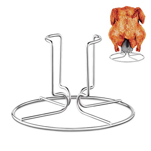 Mightify Beer Can Chicken Holder for Grill and Smoker, Food Grade Stainless Steel Beer Can Chicken Stand, Vertical Chicken Roaster Rack with Stable Base