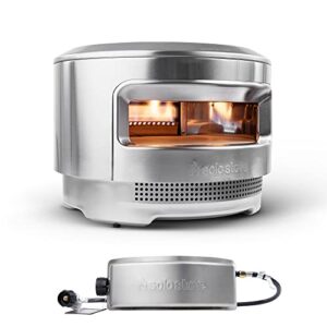 solo stove pi pizza oven, wood & gas burner | incl. stainless steel outdoor pizza maker, wood burning assembly, gas burner, cordierite pizza stone (13 mm thick), h: 15.125 in x dia: 20.5 in, 30.5 lbs