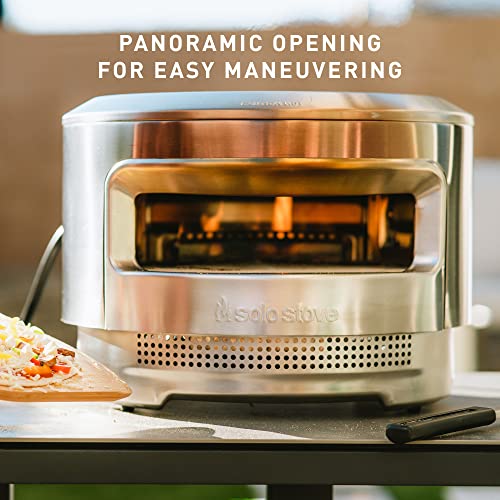 Solo Stove Pi Pizza Oven, Wood & Gas Burner | Incl. Stainless Steel Outdoor Pizza Maker, Wood Burning Assembly, Gas Burner, Cordierite Pizza Stone (13 mm thick), H: 15.125 in x Dia: 20.5 in, 30.5 lbs