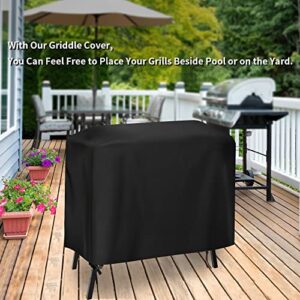 Andacar Griddle Cover for Yukon Glory Portable Grill Table, Outdoor 22 inch 17 inch Griddle Table Cover Waterproof Grill Stand Cover BBQ Grilling Cover Black - 34x24x32Inch