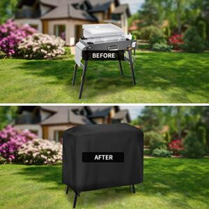 Andacar Griddle Cover for Yukon Glory Portable Grill Table, Outdoor 22 inch 17 inch Griddle Table Cover Waterproof Grill Stand Cover BBQ Grilling Cover Black - 34x24x32Inch