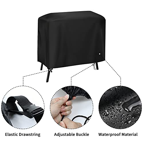 Andacar Griddle Cover for Yukon Glory Portable Grill Table, Outdoor 22 inch 17 inch Griddle Table Cover Waterproof Grill Stand Cover BBQ Grilling Cover Black - 34x24x32Inch