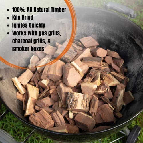 Camerons Smoking Wood Chunks Bulk Box (Apple) ~ 40 Pound Box Value Pack- Kiln Dried BBQ Large Cut Chips - 100% All Natural Barbecue Smoker Chunks for Smoking Meat…