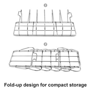 Large Rib Rack for Smoking - 6 Slots Rib Racks for Grilling - Easy to Use and Clean BBQ Rib Rack for Grill - Premium Durable Rib Rack Stainless Steel