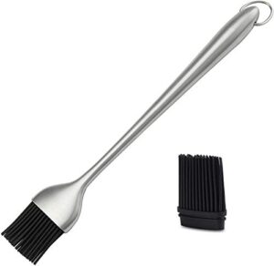 jxs silicone sauce basting brush, 12 inch sturdy bbq basting brush with stainless steel handles