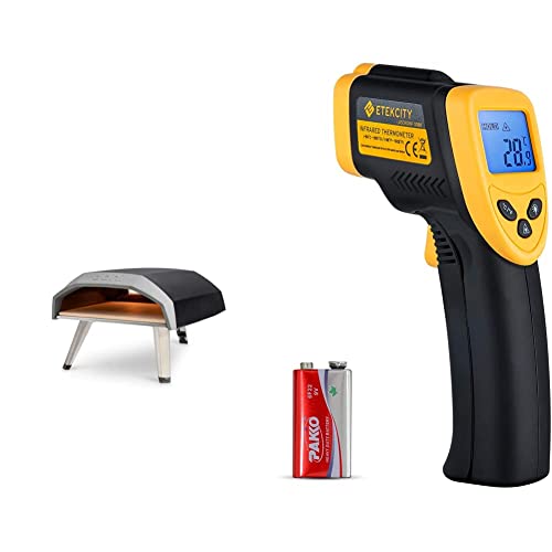 Ooni Koda 12 Gas Pizza Oven – Award Winning Outdoor Pizza Oven & Etekcity Infrared Thermometer 1080, Digital Temperature Gun for Cooking, -58 to 1022℉, -50 to 550℃, Yellow