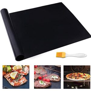 Grill Mat, 70" x 16" Grilling Mats for Outdoor Grill Nonstick, BBQ Silicone Grill Mat Accessories for Griddle, Cut to any Size, Resuable and Easy to Clean, Works On Charcoal Electric Gas Grill - Black