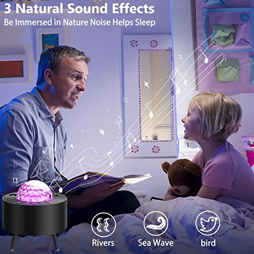 Galaxy Projector, Star Projector, Starry Night Light Projector for Kids Room with Remote Control, 3 in 1 Sky Light Projector Build-in Bluetooth Music Speaker White Noises