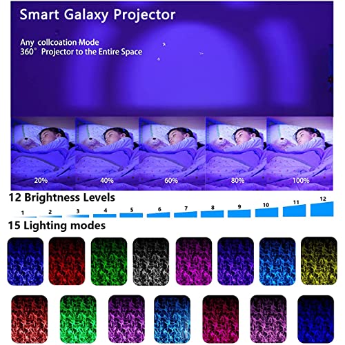 Galaxy Projector, Star Projector, Starry Night Light Projector for Kids Room with Remote Control, 3 in 1 Sky Light Projector Build-in Bluetooth Music Speaker White Noises