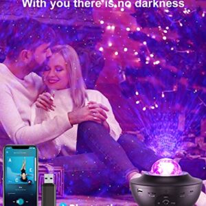 Galaxy Projector Star Projector, Water Wave and Star Effects, APP Control, Speaker, Remote Control, Party、Room Decoration Lights for Kids and Adults