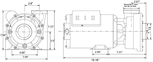 PUMP, LX 48WUA, 1.0hp, 115V, 48WUA1001C-II