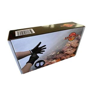 LavaLock Disposable Nitrile BBQ Gloves with Cotton Liners for Outdoor Cooking Grilling Smokers and Barbecue Competition, Chef or Kitchen use (Large 50 Count Black)