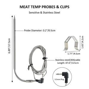 Apromise Replacement Parts for Traeger Grill - Upgraded Digital Thermostat Controller with 2 Meat Probes & 2 Meat Thermometer Probe Clips & 1 RTD Temperature Sensor for Traeger Replacement Parts