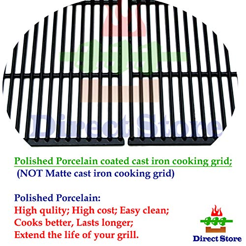 Direct Store Parts DC105 (4-Pack) Polished Porcelain Coated Cast Iron Cooking Grid Replacement for Vermont Castings, Chargriller, Jenn Air Gas Grill (4)