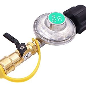 METER STAR QCC Propane Gas Grill Regulator 1/4" Quick Connect Cylinder Adapter and 12 Foot 1/4' Quick Connect Liquid Propane Hose Fitting Kit Elbow Adapter Only for Blackstone 17"/22" Griddle