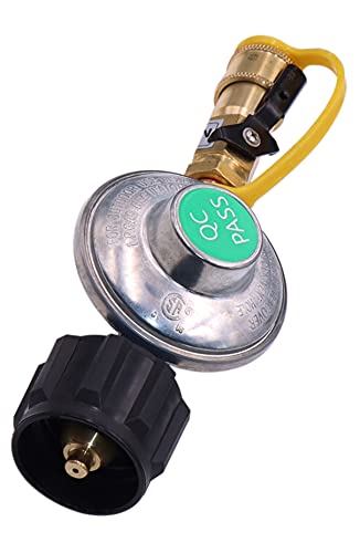 METER STAR QCC Propane Gas Grill Regulator 1/4" Quick Connect Cylinder Adapter and 12 Foot 1/4' Quick Connect Liquid Propane Hose Fitting Kit Elbow Adapter Only for Blackstone 17"/22" Griddle