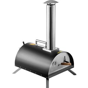 VEVOR Outdoor Pizza Oven 12",Wood Fired Oven with Feeding Port,Wood Pellet Burning Pizza Maker Ovens 932℉Max Temperature Stainless Steel Portable Pizza Ovens with Accessories for Outdoor Cooking.