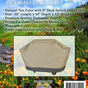 Dobar Heavy Duty Waterproof Vinyl Grill Cover - 59 Inch Medium