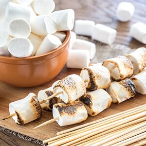 FOCUS FLAME Bamboo Appetizer Skewer 110 PCS 6 IN Stick Fruit Kabob Grill Skewer Toothpicks Φ=4 MM Caramel Apples Wood Stick for Cocktail Chocolate Fountain Campfire Party Barbecue Kitchen BBQ Skewer