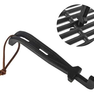 EasiBBQ Cast Iron Grill Grate Lifter, Barbecue Universal Grid Lifter, Hot Surfaces handling Lifter Gripper for Most Charcoal Grills and Gas Grills