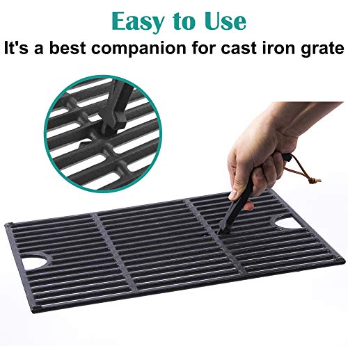 EasiBBQ Cast Iron Grill Grate Lifter, Barbecue Universal Grid Lifter, Hot Surfaces handling Lifter Gripper for Most Charcoal Grills and Gas Grills