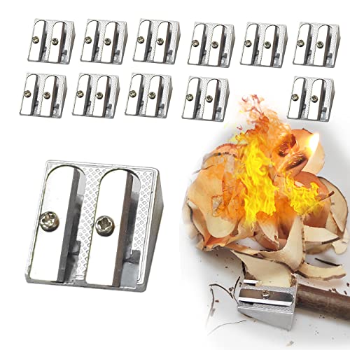 LekWinGi Camping Fire Starter Metal Pencil Sharpener Sharpen Sticks Twigs Shavings Kindling Start Tinder Campfires Firestarter Easy Burn Fire Starters for Wood Stoves Fireplaces Bonfires BBQ Fire Pit