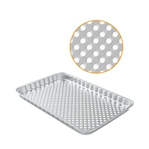 16.5 x 11.5 Inch Disposable Aluminum Foil Pans Use on BBQ or Indoor Hot Plate, Aluminum Sheet Pans for Cooking, Baking, Heating -Protect Cooking Grate Heavy Duty Grill Topper 10 Pack