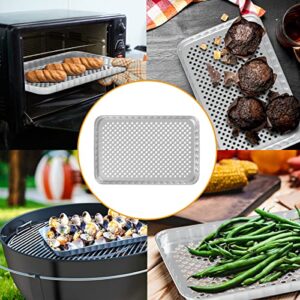 16.5 x 11.5 Inch Disposable Aluminum Foil Pans Use on BBQ or Indoor Hot Plate, Aluminum Sheet Pans for Cooking, Baking, Heating -Protect Cooking Grate Heavy Duty Grill Topper 10 Pack