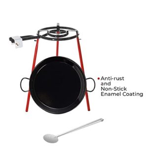 Vaello 18" Outdoor Paella Set for up to 12 people with gas burner, rust-free non-stick FREE Spatula