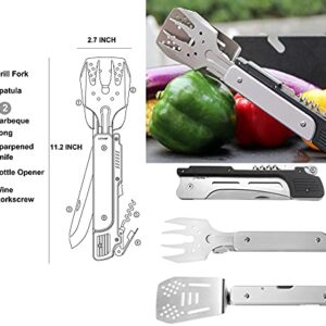 Lichamp 6-in-1 BBQ Multi Tool Set, Folding BBQ Tool Stainless Steel, Folding Grill Tool for Outdoor BBQ Grill