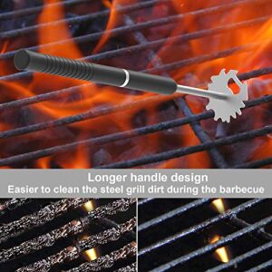 Universal BBQ Grill Scraper for Hot Grill Grates- 16.5 Inch Long Handle Barbecue Grill Cleaner with Stainless Steel BBQ Cleaning Tools Fit Most Grills