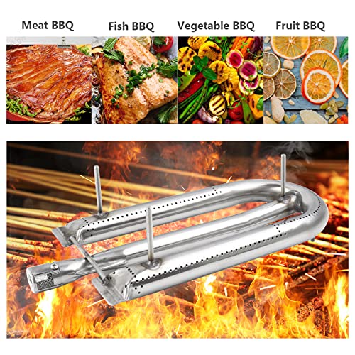 Zemibi Stainless Steel Burner Tube Gas Replacement Parts for American Outdoor 24NB, 24NG, 24NP, 24PC, 30NB, 30PC, 36NB, 36PC Grill Models, 3 PC BBQ Grill Burner Pipe Tubes Repair Kit, 14 1/2" x 6 1/4"