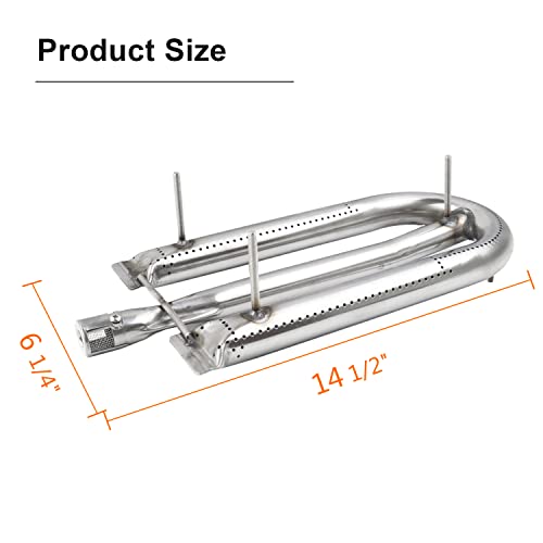 Zemibi Stainless Steel Burner Tube Gas Replacement Parts for American Outdoor 24NB, 24NG, 24NP, 24PC, 30NB, 30PC, 36NB, 36PC Grill Models, 3 PC BBQ Grill Burner Pipe Tubes Repair Kit, 14 1/2" x 6 1/4"